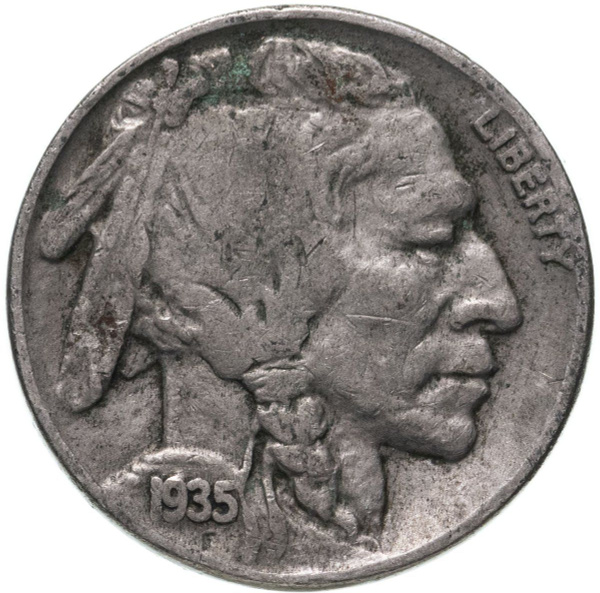 США 5 центов 1935 "Buffalo Nickel", Мельхиор медь-никель , в сохранности VF - купить в интернет ...