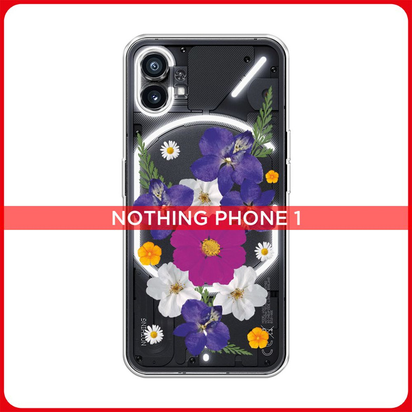 Силиконовый чехол на Nothing Phone (1) / Нотинг Фон (1) Embossed flower ...