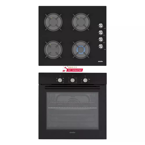 Комплект встраиваемой техники Simfer 60см: газовая варочная панель и электрический духовой шкаф ...