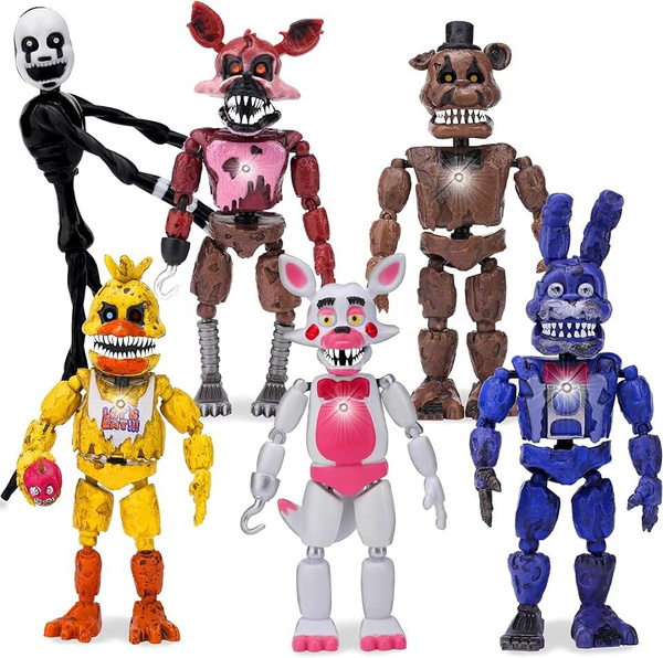 Набор из 6 Подвижных фигурок ФНАФ 5 ночей с Фредди Five Nights At