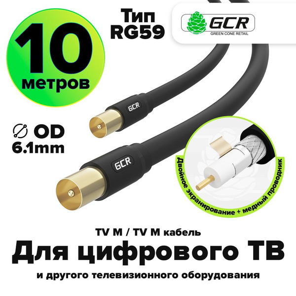 Кабель Разъем для антенны Tv F Gcr Green Cone Retail Ctv5 Разъем для антенны Tv F Внутреннее