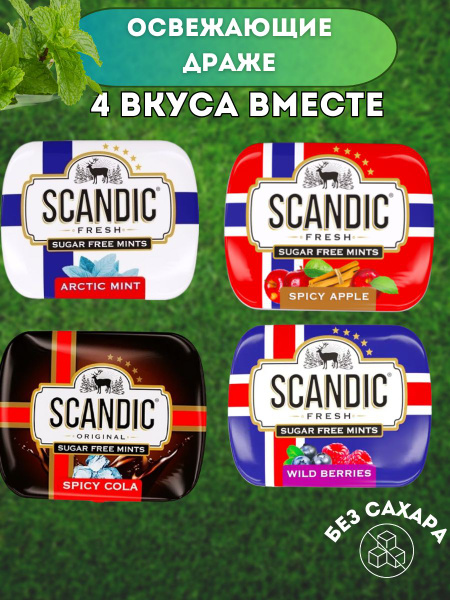 Драже с ксилитом без сахара 4 вкуса Скандик - купить с доставкой по ...