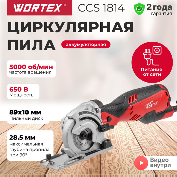 Циркулярная пила дисковая WORTEX HS 2865 в коробке + 3 пильных диска ...