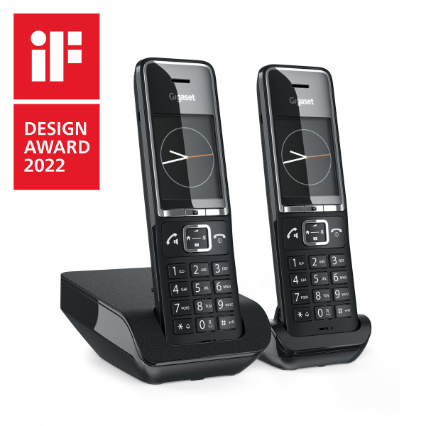 Радиотелефон DECT Gigaset COMFORT 550 RUS, черный / 2 телефонные трубки ...