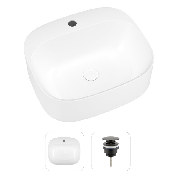 Накладная раковина для ванной Helmken 39950000 комплект 2 в 1: умывальник прямоугольный 50 см ...