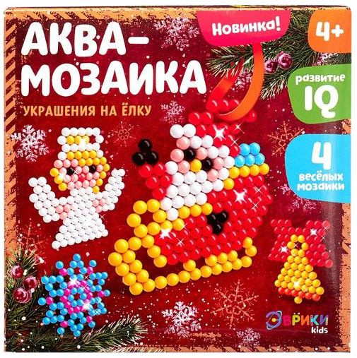 Аквамозаика для детей "Дед Мороз с ангелом" с шаблонами, создание ...