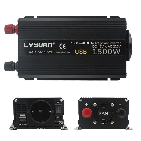 Автомобильный преобразователь напряжения 1500 Вт 12В-220В инвертор Lvyuan автомобильный 1500w ...