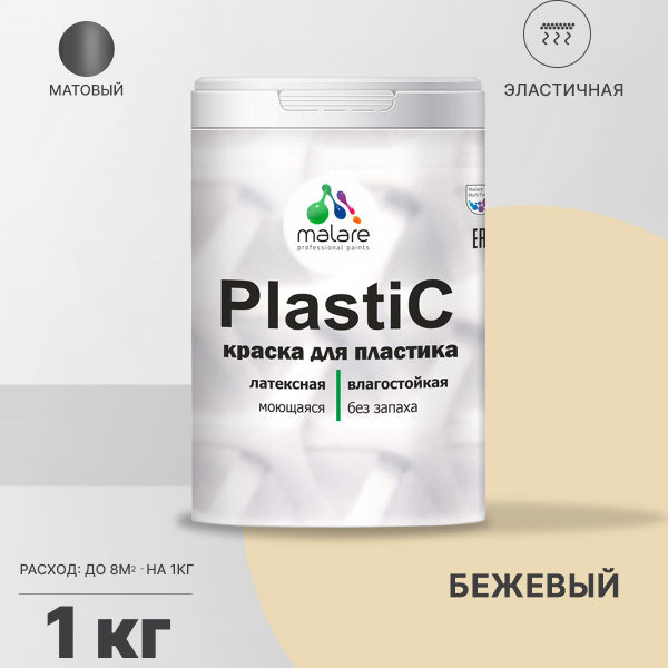 Характеристики Акриловая краска для пластика Malare Plastic (серия ...