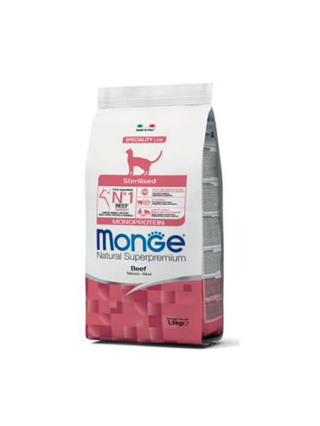 Корм Monge Cat Monoprotein Sterilized (Говядина) для кошек - купить с ...