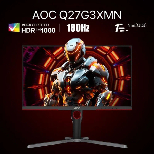 Монитор AOC Игровой дисплей Q27G3XMN с разрешением 2k, 180 Гц, QD-MiniLED, технология квантовых ...