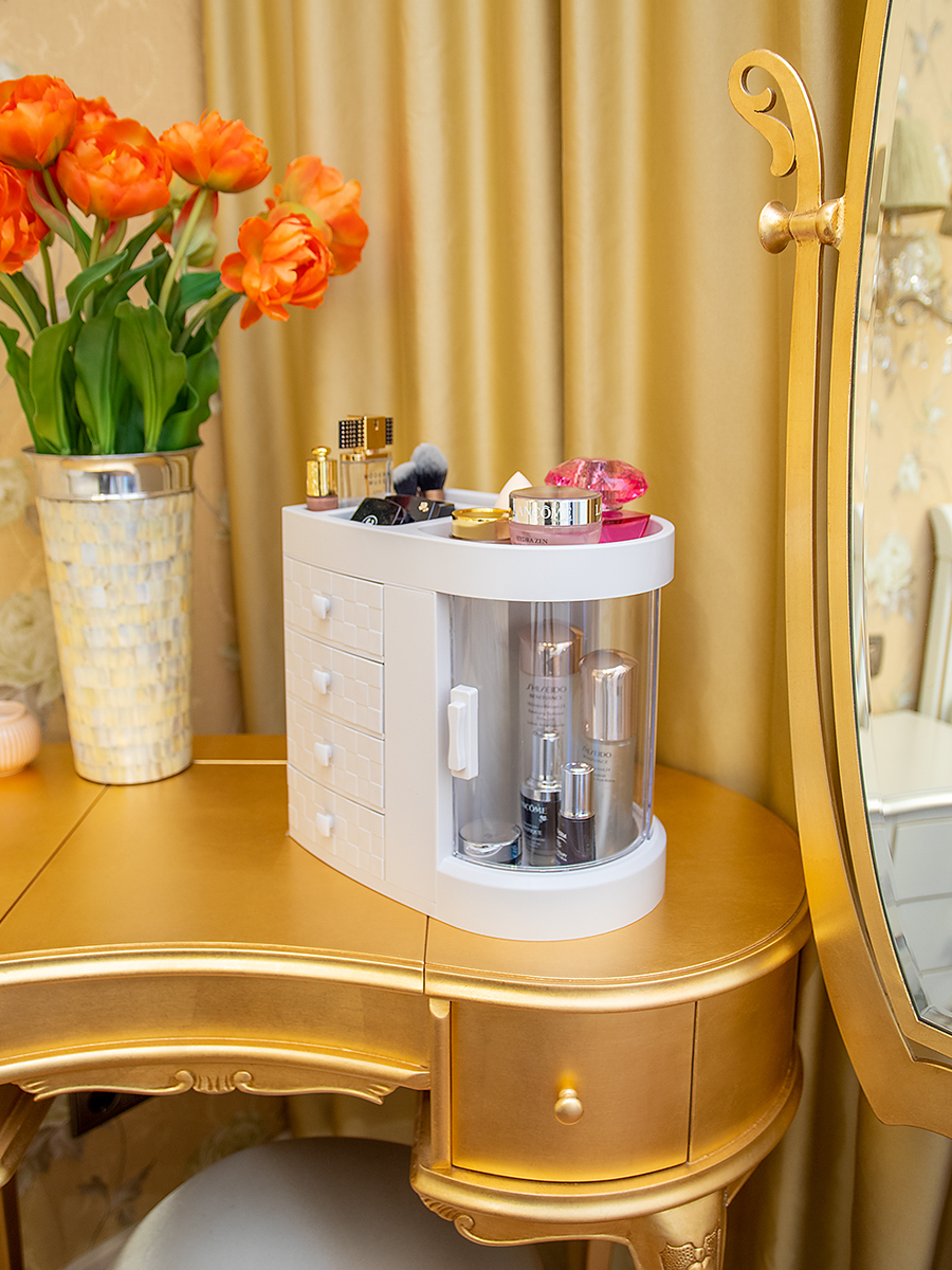 Органайзер для косметики Joli Angel белый, 4 ящика, витрина, ABS ...