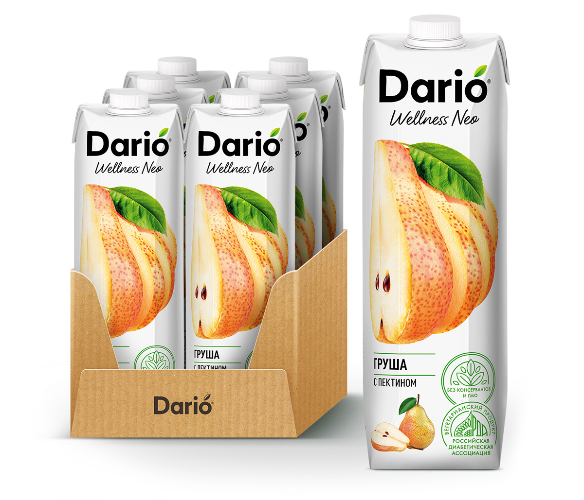 Dario Wellness 1,0 л Грушевый нектар с мякотью с пектином — купить в ...