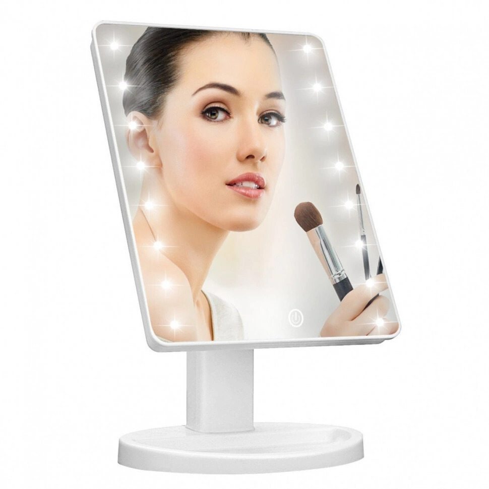 Косметическое зеркало с подсветкой LARGE LED MIRROR белое — купить в ...