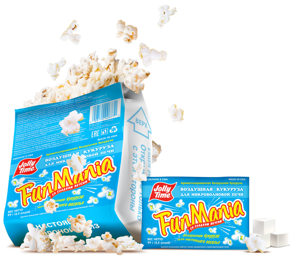 Попкорн Jolly Time Fun Mania со сладким вкусом для микроволновой печи ...