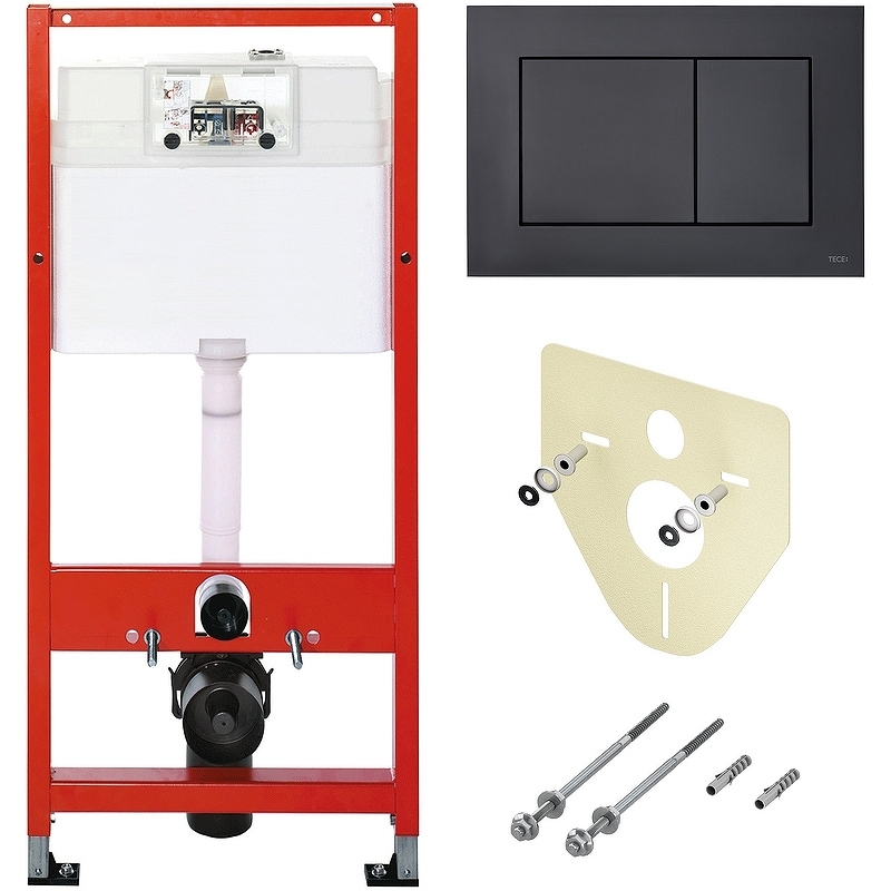Инсталляция Tece Base K440407 для подвесного унитаза с кнопкой смыва Черный матовый - купить ...