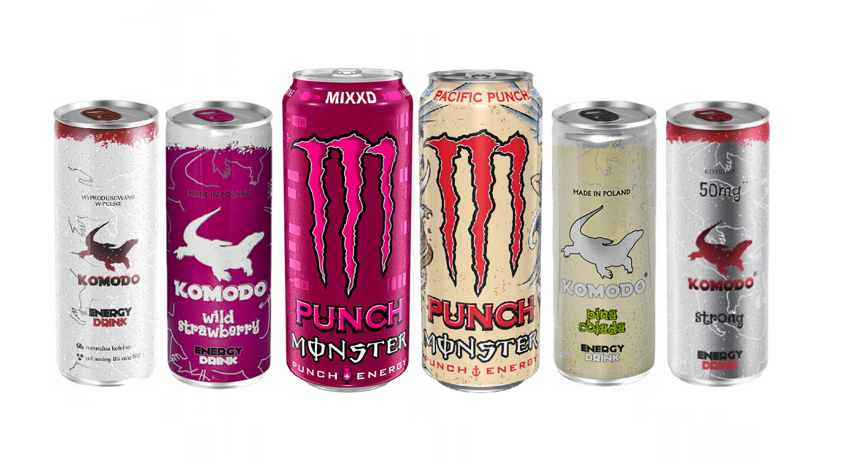 Энергетические напитки Monster Energy 0,5 х 2 шт & Komodo Energy 0,25 х ...