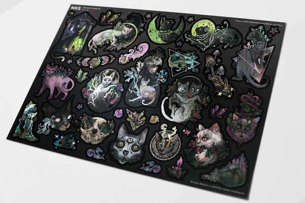 Набор наклеек А4 Pack Shadows, виниловые стикеры, No Kids Stickers ...