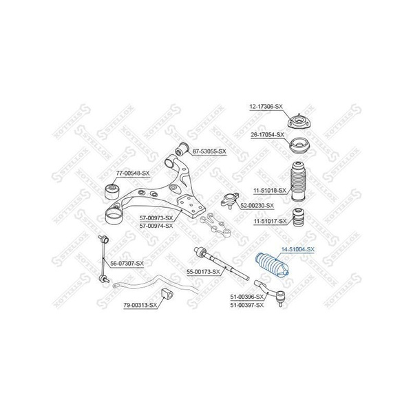 14-51004-SX пыльник рейки рулевой Hyundai Getz 02> - Stellox арт ...