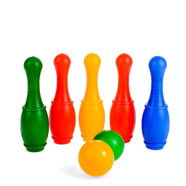 Боулинг IQ-ZABIAKA "Набор 34", цветной, 5 кеглей, 2 шара, в сетке - купить с доставкой по ...