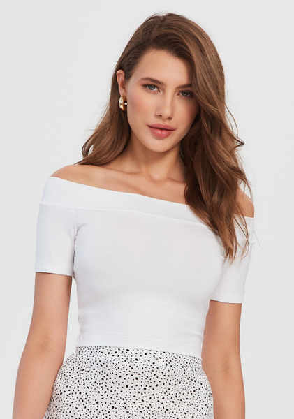 Топ Женский ZUCLO мягкий белый, размер 40 Вискоза Короткий Вечерний ...