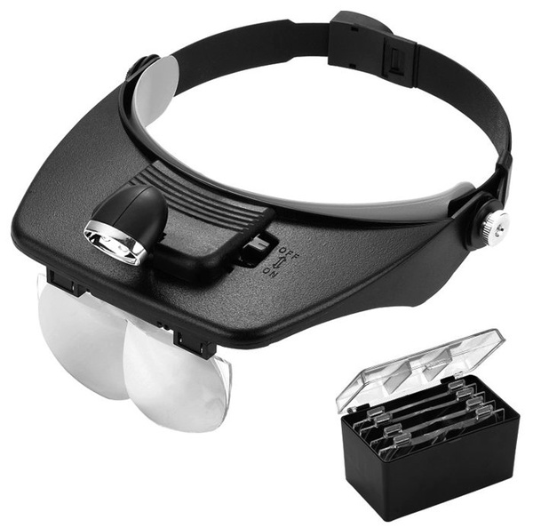 Лупа Kromatech налобная 1,2/1,8/2,5/3,5x, с подсветкой (2 LED) MG81001 ...