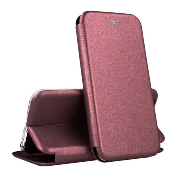 Чехол-книжка для Honor X10 ''ELLAGECASE'' Бордовый - купить с доставкой ...
