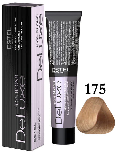 ESTEL PROFESSIONAL Краска-уход для осветления волос DE LUXE HIGH BLOND 175 коричнево-красный ...