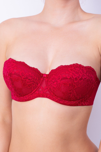 Бюстгальтер Женский Lauma балконет, размер 70D красный Полиамид Латвия Однотонный купить c ...