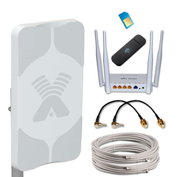 Готовый комплект для 3G/4G интернета с мощной антенной Антекс 17 дБ ...