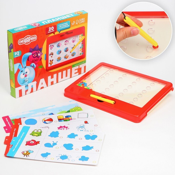 Магнитный планшет, обучающий с карточками, 20 карточек, СМЕШАРИКИ ...