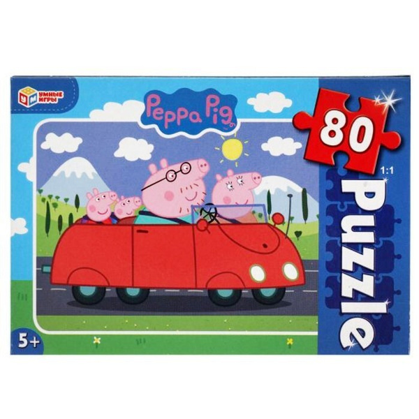 Пазлы для детей "Свинка Пеппа", 80 элементов , игрушки для девочек и ...