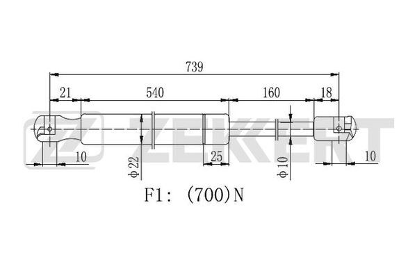 Пружина газовая багажника Jeep Grand Cherokee IV 10 - Zekkert арт ...