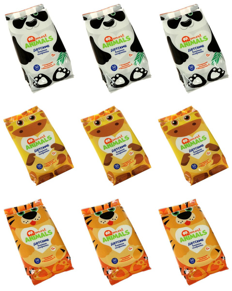 Эконом Smart Влажные салфетки детские Smart animals с ромашкой и ...