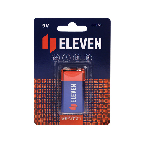 6 шт. Батарейка Eleven MN1604 (6LR61) Крона, алкалиновая, BC1 купить на ...