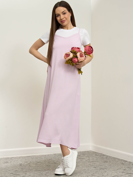 Сарафан Женский XARIZMAS MIND'N'SOUL лиловый с открытыми плечами Повседневный Без рукавов ...