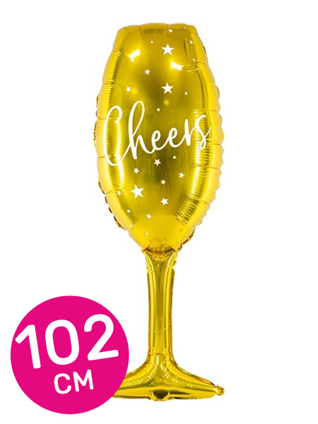 Воздушный шар фольгированный Falali фигурный, Бокал Шампанского, Cheers, 102 см купить c ...
