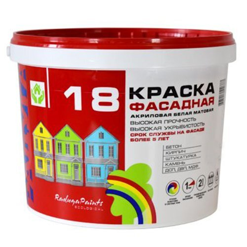 Краска РАДУГА ВДАК-18 акриловая фасадная (13кг) купить на OZON по ...
