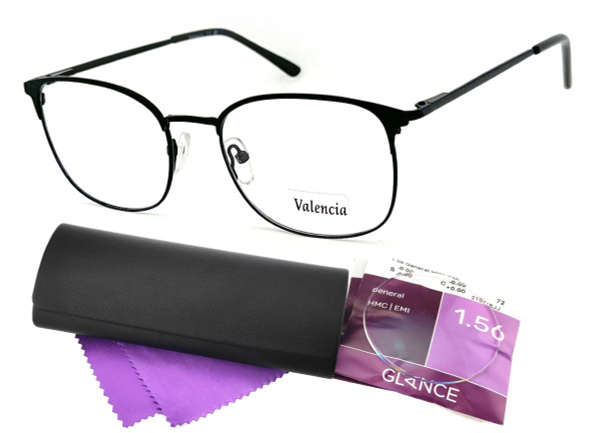 Очки VALENCIA с футляром, мод. 31327 Цвет 1 с линзами GLANCE -1.00 РЦ ...