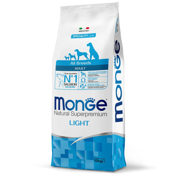 Monge Dog Speciality Light корм для собак всех пород низкокалорийный ...