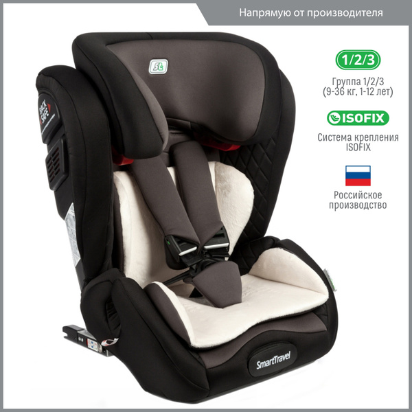 Автокресло детское Smart Travel Magnate IsoFix от 9 до 36 кг, серое ...
