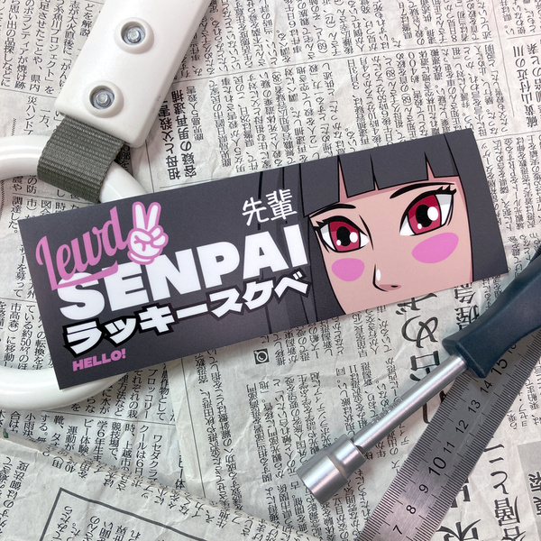 Наклейки на авто, JDM slap sticker, lewd senpai anime, 19x6.5 купить c ...