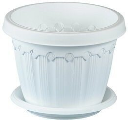 Кашпо Флавия elfplast 15 л 360х280 с поддоном белый - купить с доставкой по выгодным ценам в ...