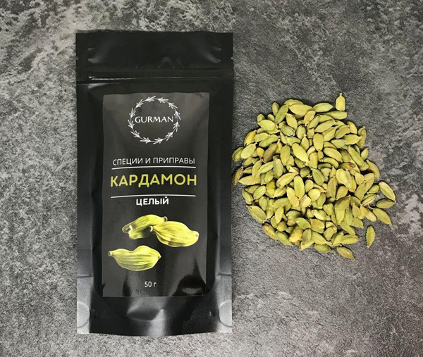 Кардамон зеленый целый, 50 гр, GURMAN (приправа кардамон для мяса, для ...