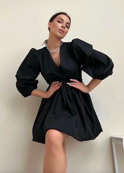 Платье летнее пышное черное 46, Женский, Лето, размер 46 — купить в ...