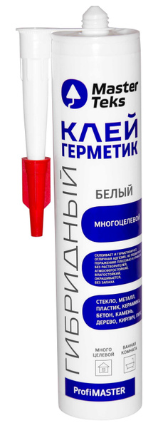 Клей - герметик гибридный многоцелевой MasterTeks PM, белый, 290 мл ...