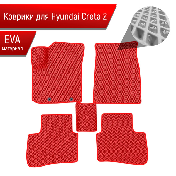 Коврики в салон автомобиля Richmark Romb EVA Creta2, цвет красный - купить по выгодной цене в ...