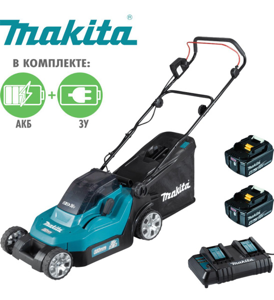 Газонокосилка аккумуляторная Makita DLM382CM2 36 В 38 см АКБ и ЗУ в ...