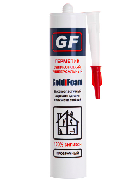 Силиконовый Герметик GoldiFoam, Для ПВХ, прозрачный - купить по низким ...