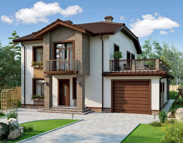 Готовый проект двухэтажного жилого дома из газобетона с котельной и ...