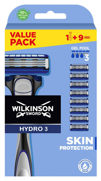 Wilkinson sword Hydro 3 / Бритвенный станок + сменные кассеты 9 шт ...